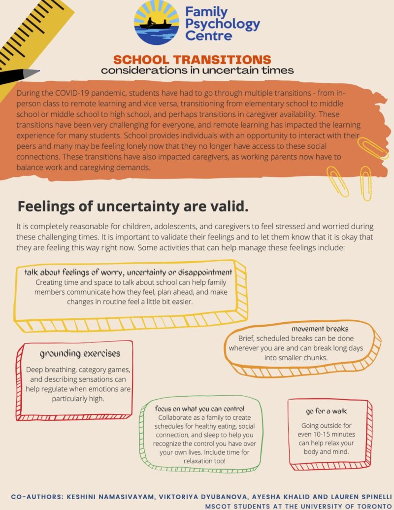 School Transitions: Considerations in Uncertain Times - Family ...